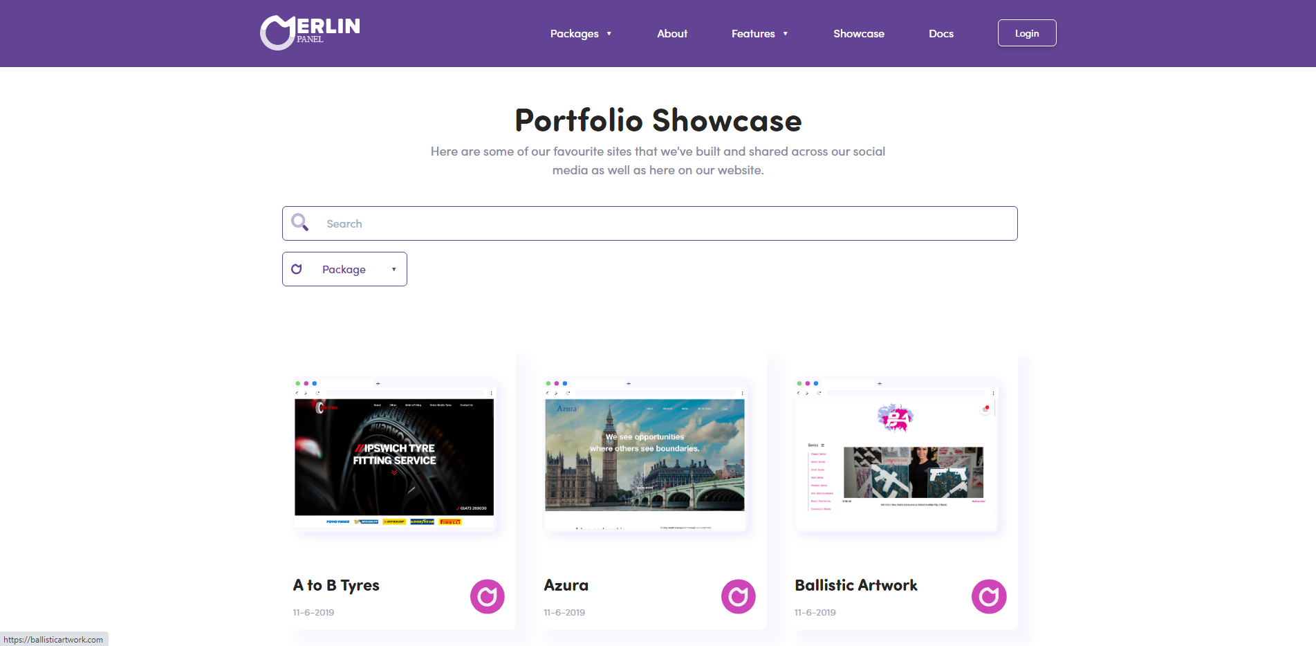 Portfolio Showcase - Merlin Panel